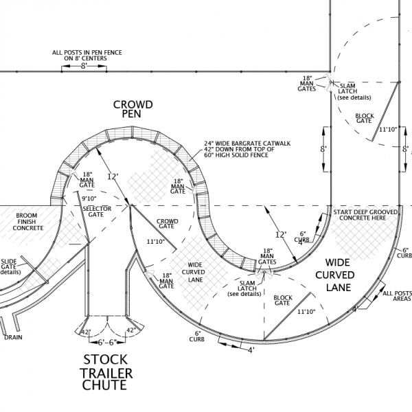 Cattle Pen Drawings | View Humane Cattle Pens and Corrals