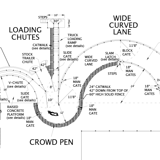 Cattle Pen Drawings | View Humane Cattle Pens and Corrals