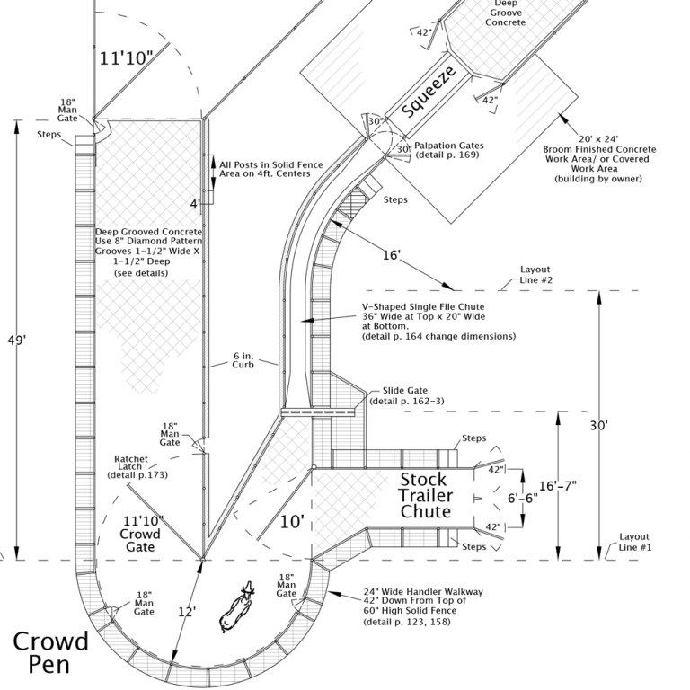 Cattle Pen Drawings | View Humane Cattle Pens and Corrals